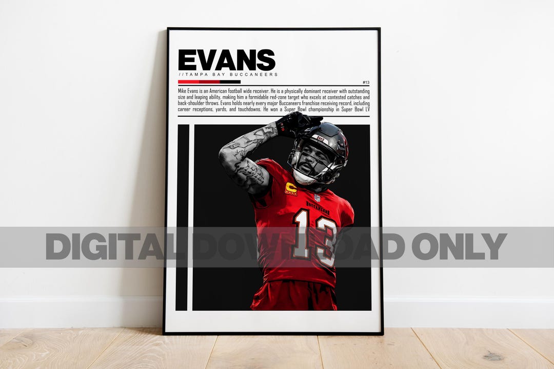 Mike Evans Digital Poster – Football Sports Wall Art, NFL Bedroom or ...