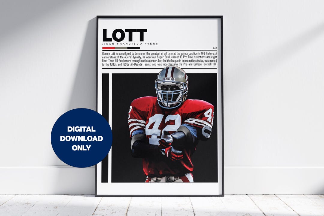 Ronnie Lott Digital Poster – Football Sports Wall Art, NFL Bedroom or ...