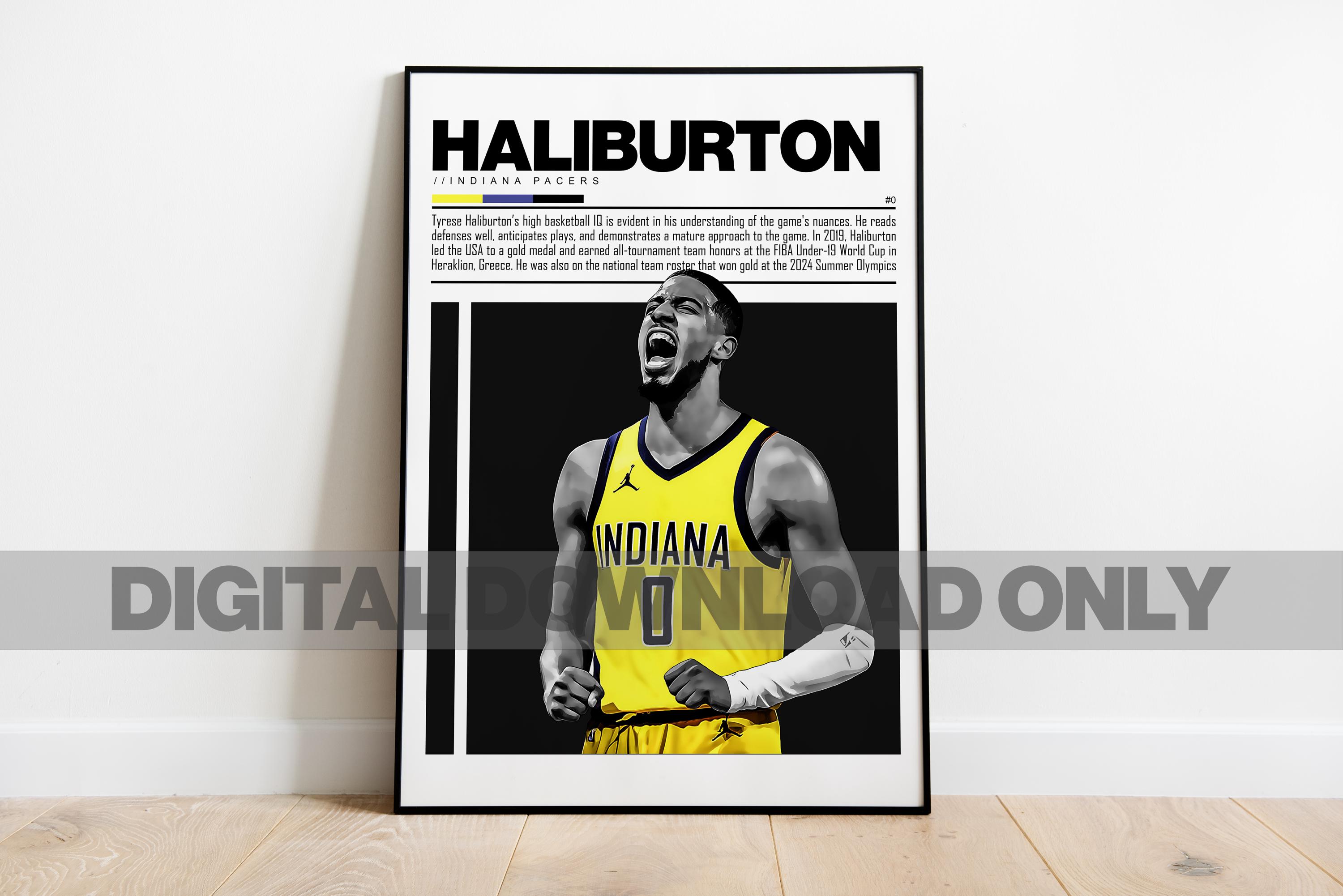 Tyrese Haliburton Basketball Poster: Modern Sports Fan Wall Art ...