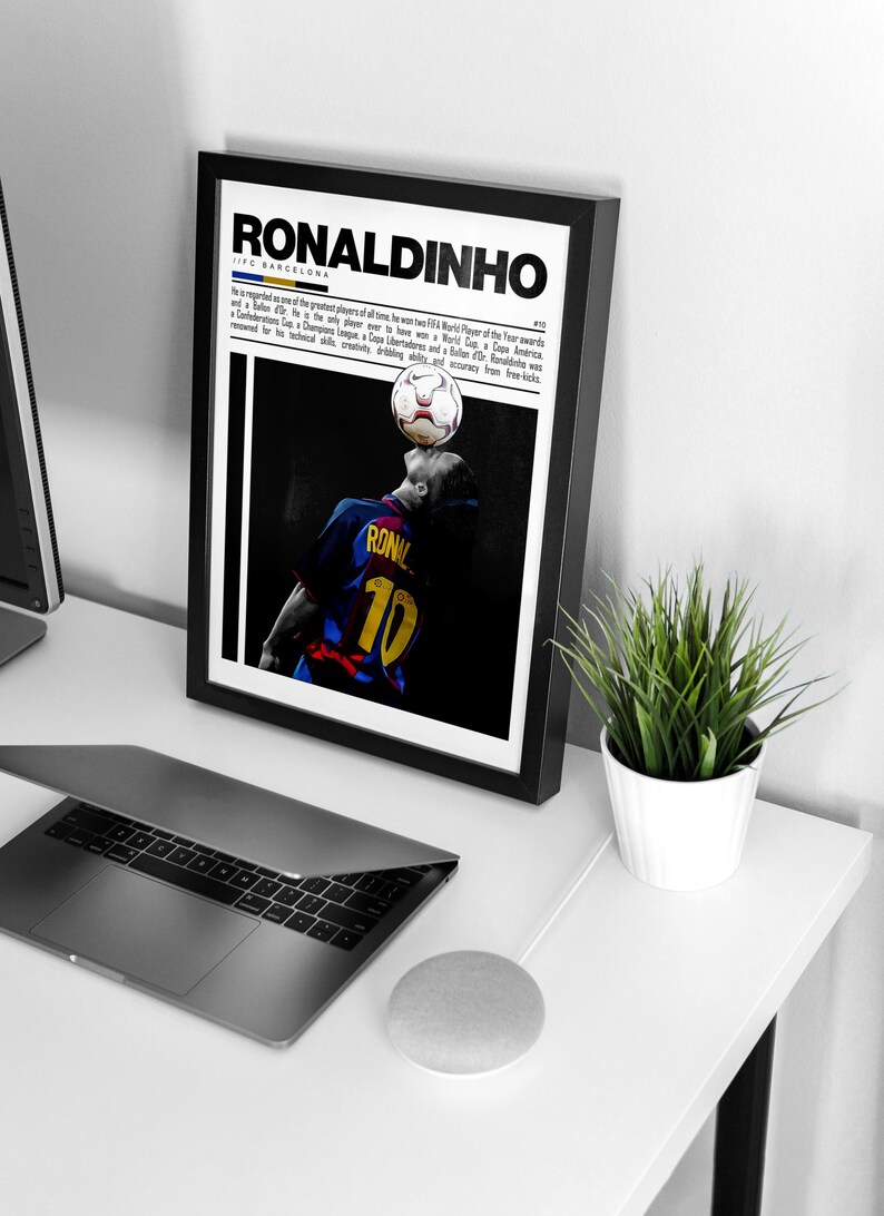 Ronaldinho Poster FC Barcelona Football Wall Art Digital Download — FC ...