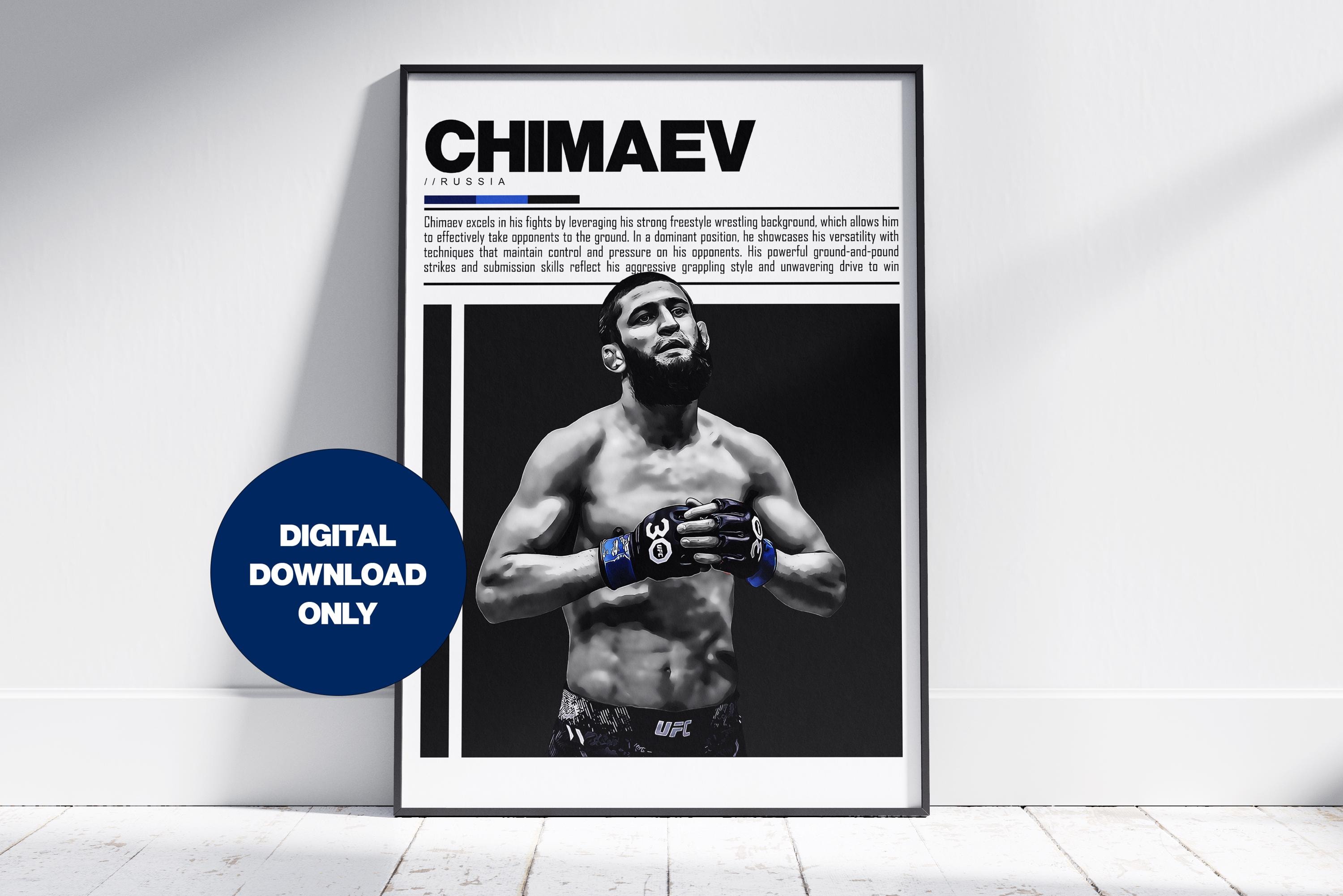 Khamzat Chimaev Digital Poster for Sports Fan Wall Art for MMA Fans ...