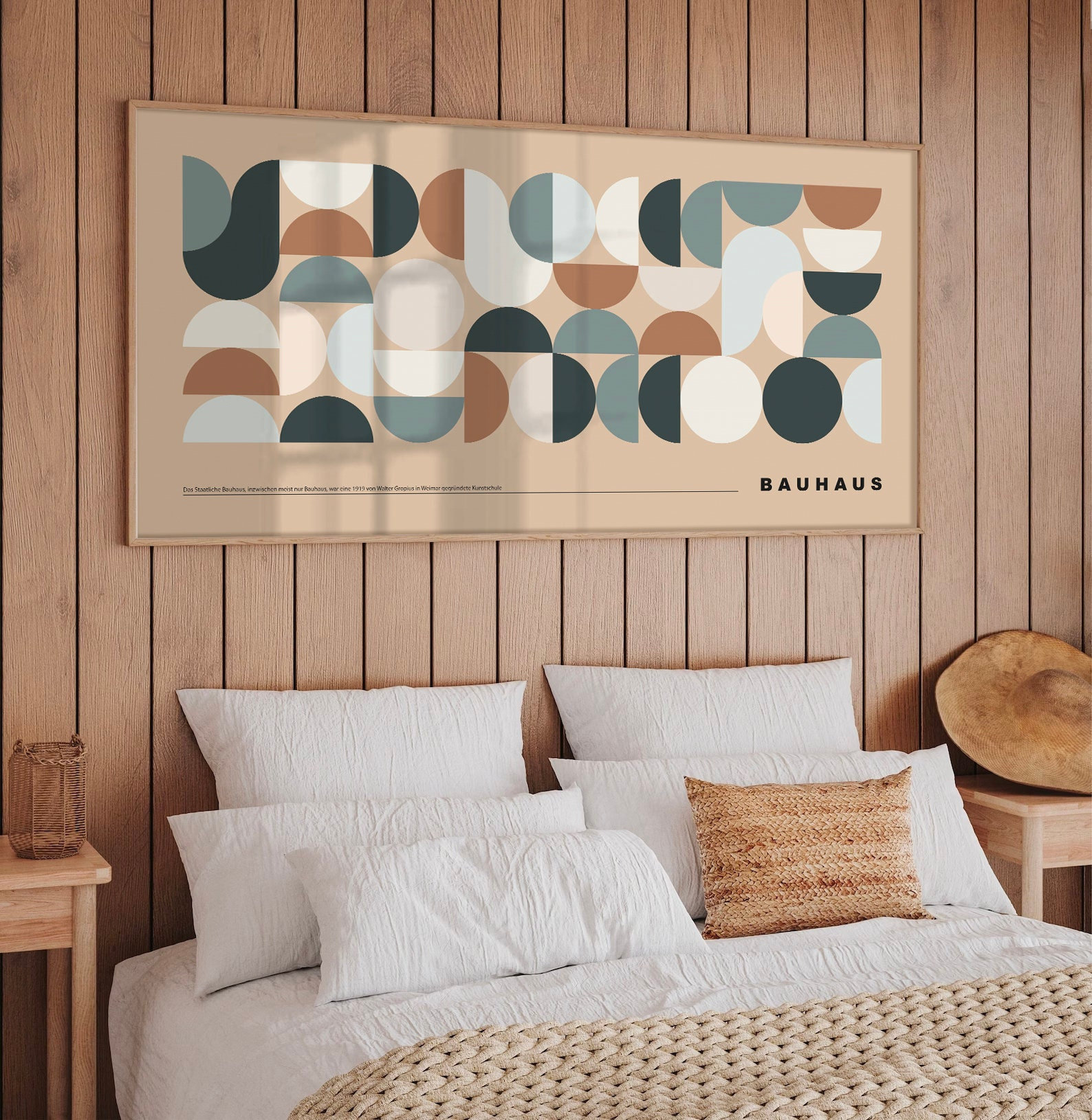 Panoramic Abstract Long Horizontal Wall Art, Mid Century Modern Bauhaus ...