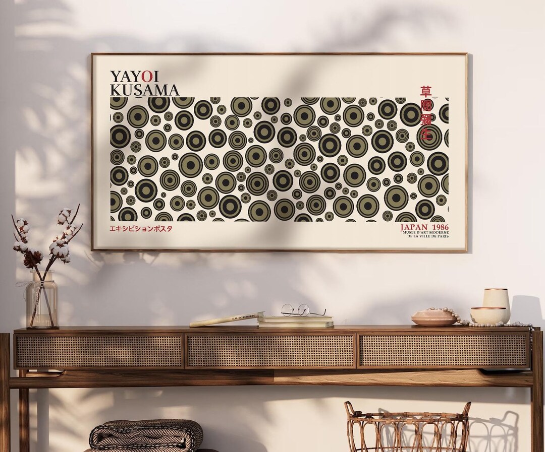 Large Yayoi Kusama Poster, Abstract Japanese Wall Art, Kusama Inspired ...