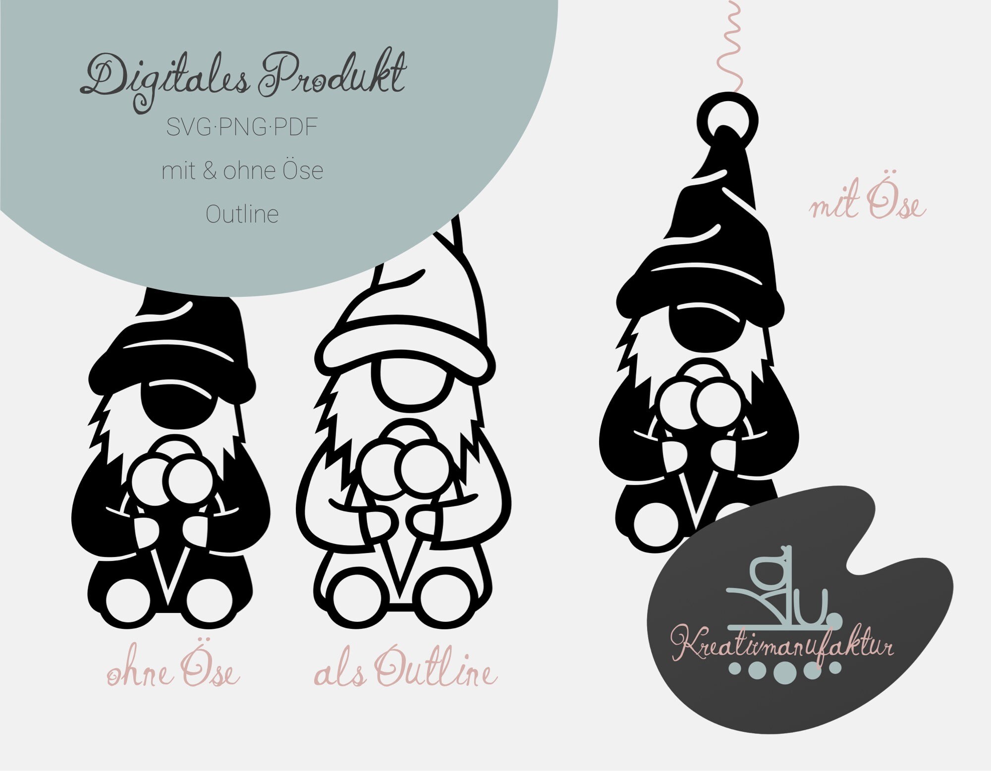 Plotterdatei Wichtel Eis essen digitaler Download als SVG PNG PDF Plott Malvorlage Anhänger ...