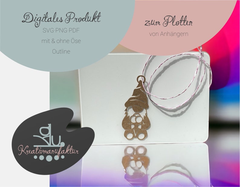 Plotterdatei Wichtel Eis essen digitaler Download als SVG PNG PDF Plott Malvorlage Anhänger ...