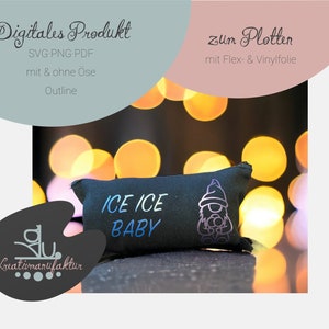 Plotterdatei Wichtel Eis essen digitaler Download als SVG PNG PDF Plott Malvorlage Anhänger ...