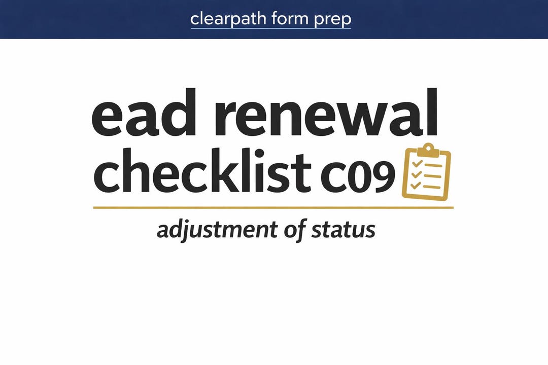 EAD Renewal Checklist C09 - Adjustment of Status (digital Download) - Etsy