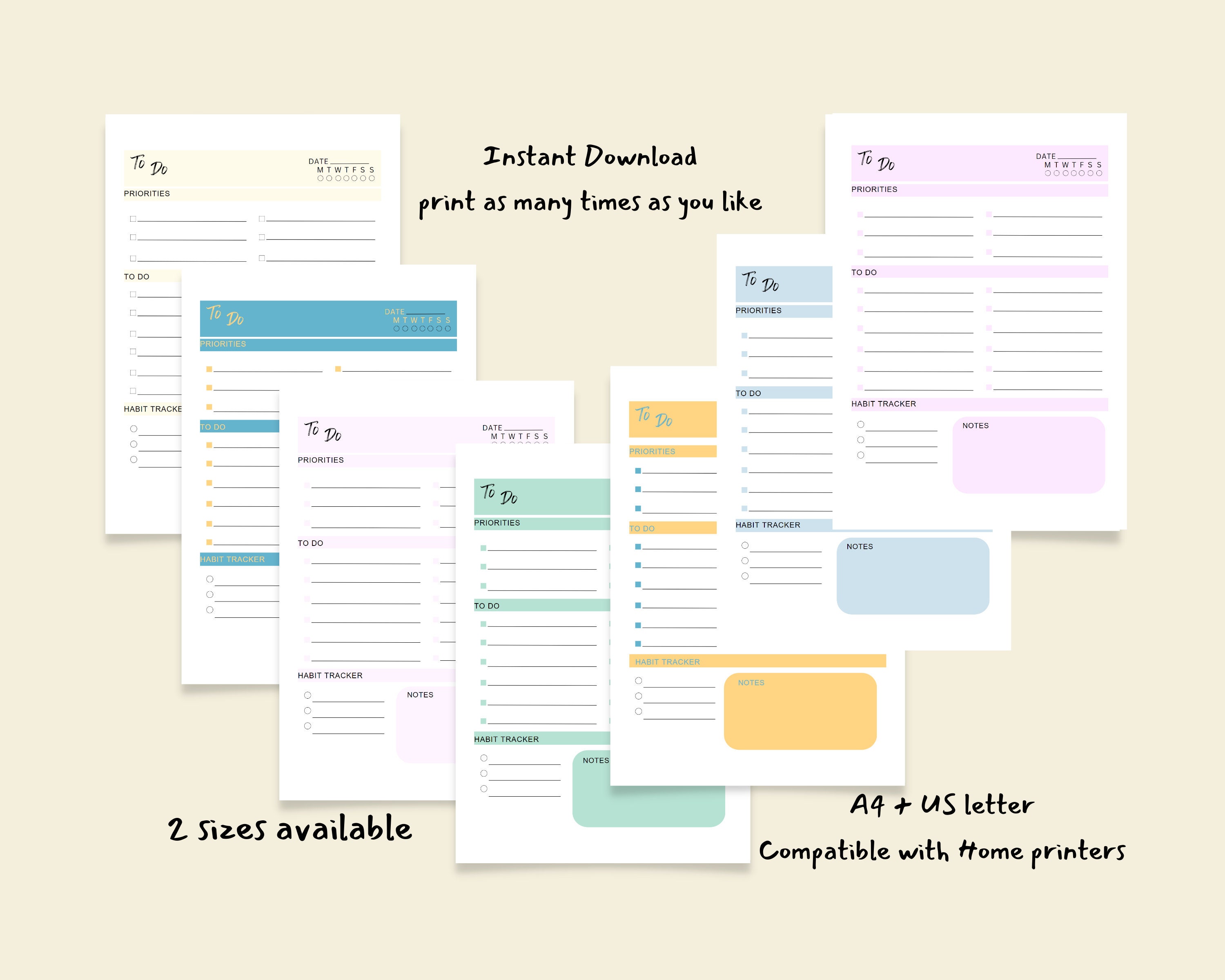 Printable Daily to Do Insert for Productivity and Organization clean ...