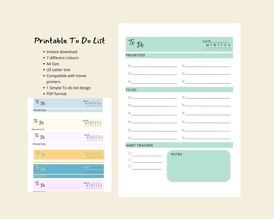 Printable Daily to Do Insert for Productivity and Organization -clean ...