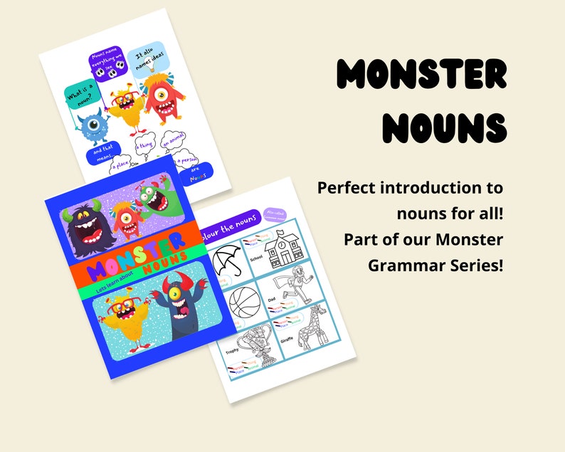 Printable Monster Nouns Activity: Educational Activity, Literacy Skills ...