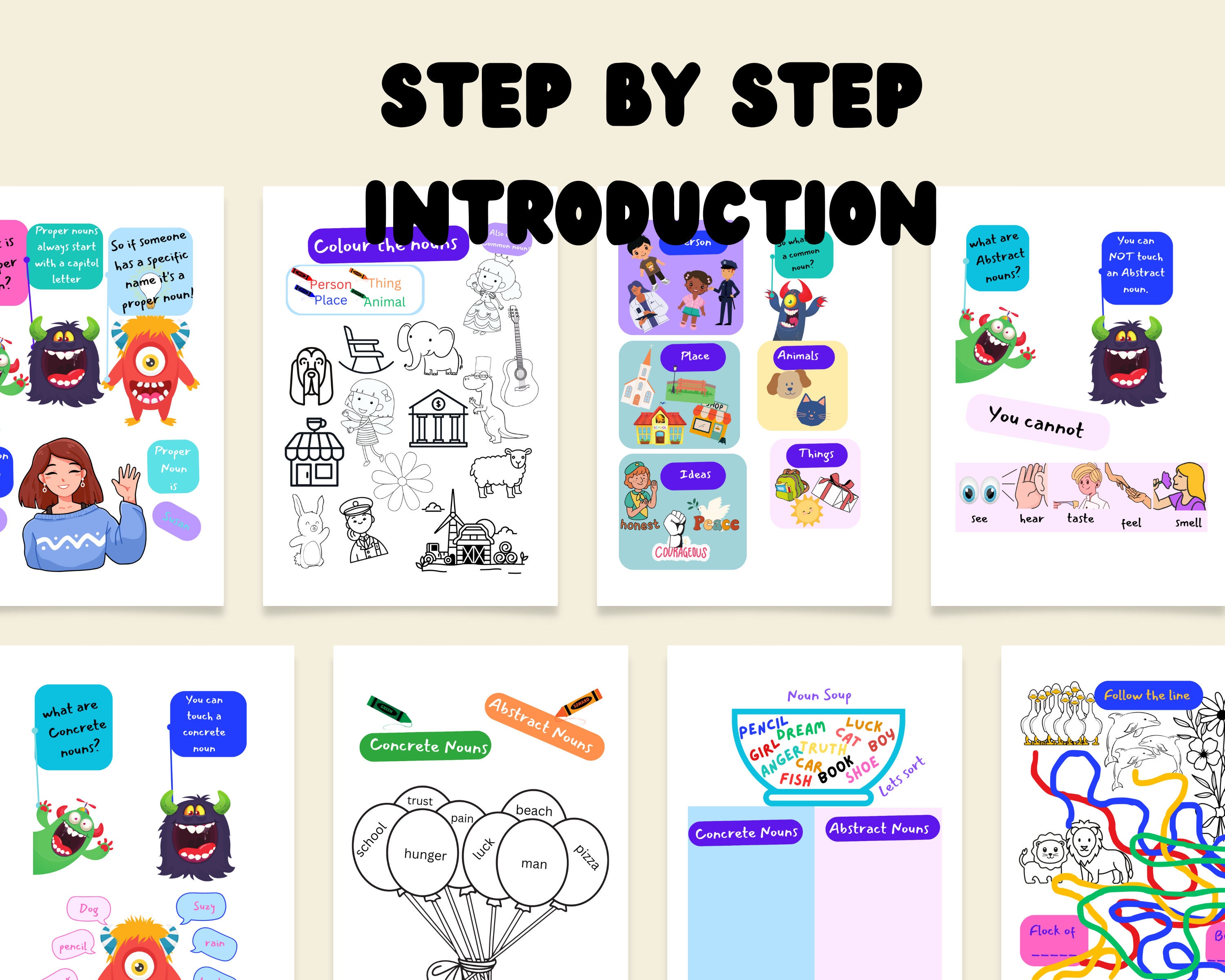 Printable Monster Nouns Activity: Educational Activity, Literacy Skills ...