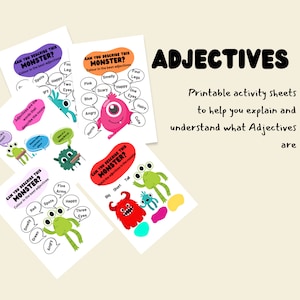 Adjectives -printable Activity Sheets Ideal for Early Years, Preschool ...