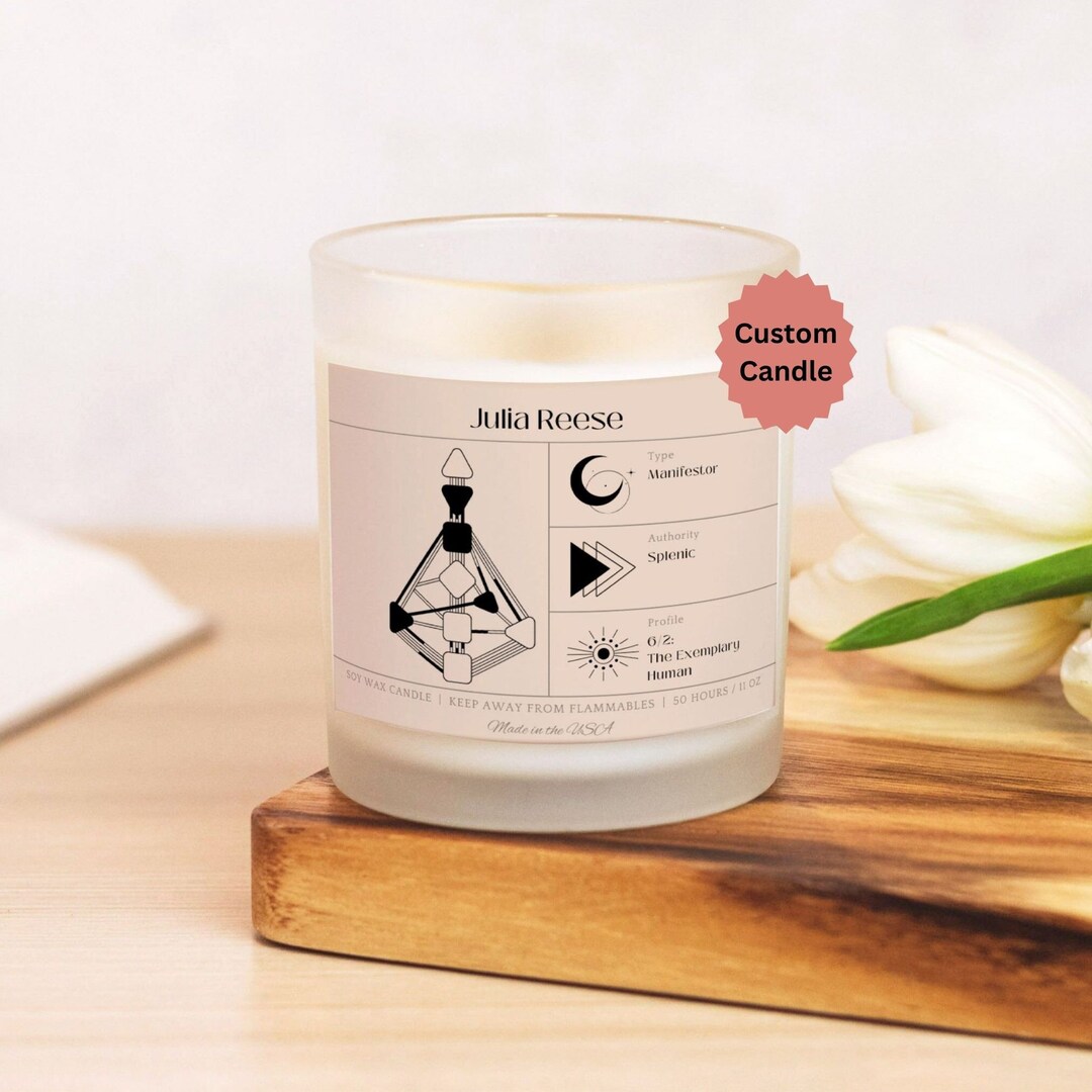 Custom Human Design Candle Personalized Human Design Gift Projector ...