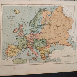 Original Engraving 1882 Political Map of Europe - Etsy