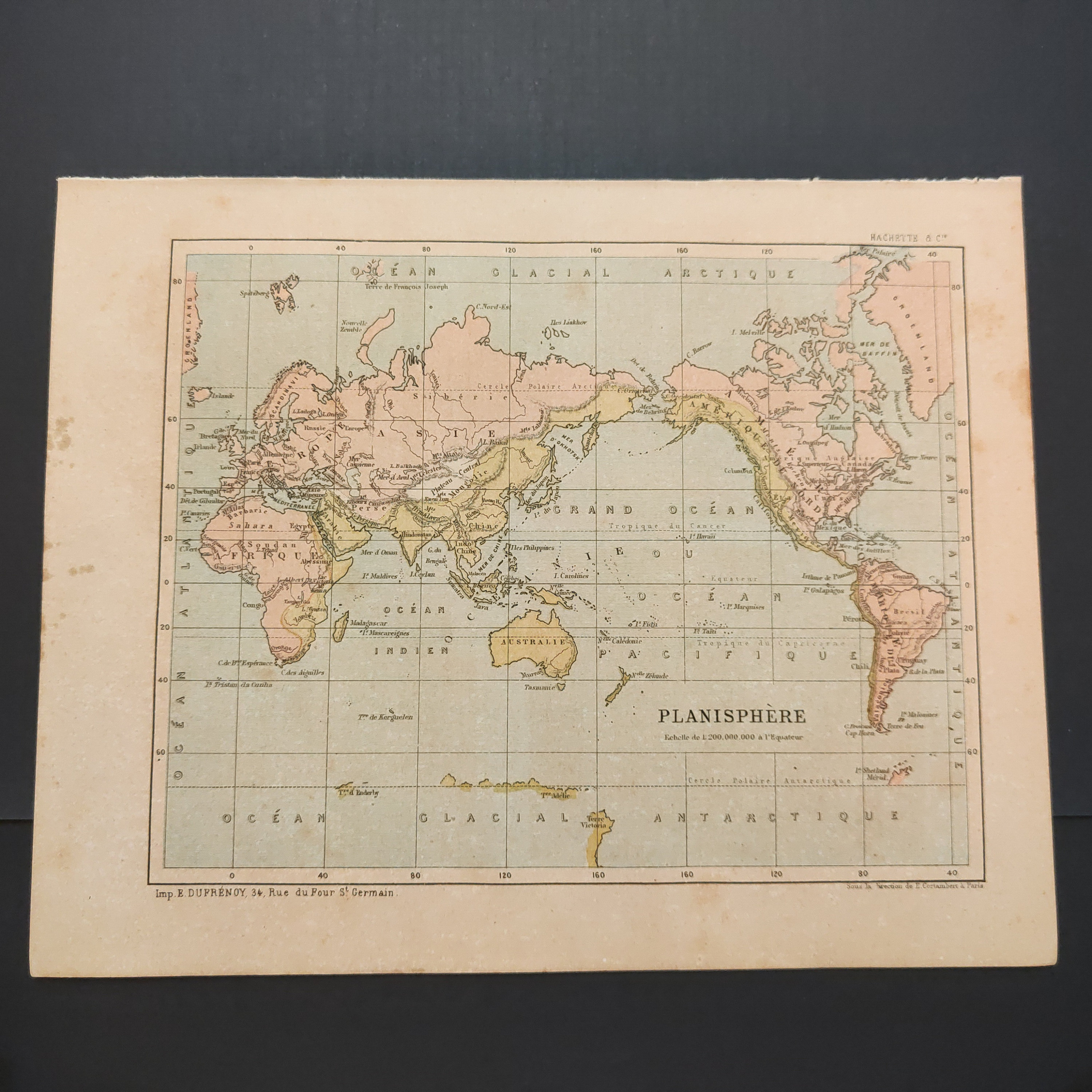 Original Engraving 1882 Planisphere Map - Etsy