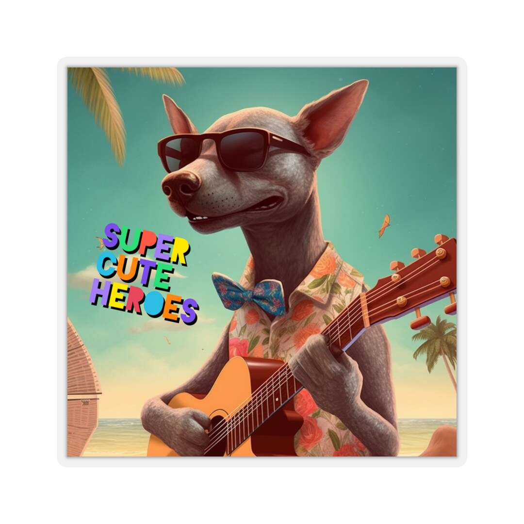 Sticker Frenzy Beach Barks and Guitar Licks: Puppies in - Etsy