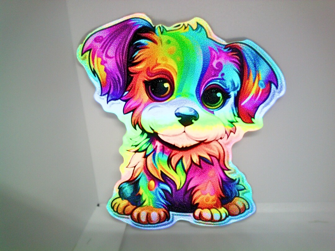 Dazzlepup: Holographic Puppy Sticker Trendy & Collectible Cute Pupper ...