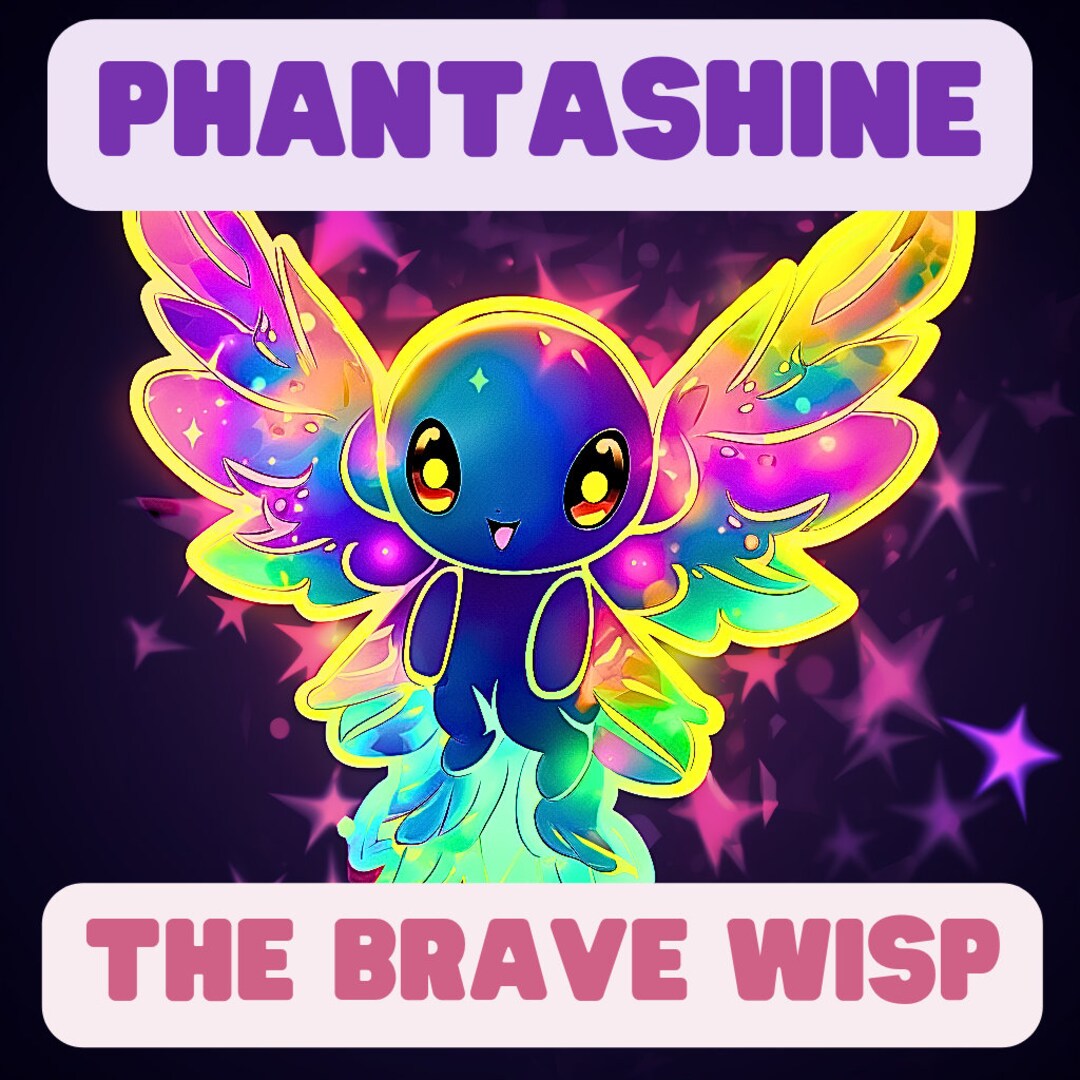 Vinyl Holographic Sticker Phantashine the Brave Wisp - Etsy