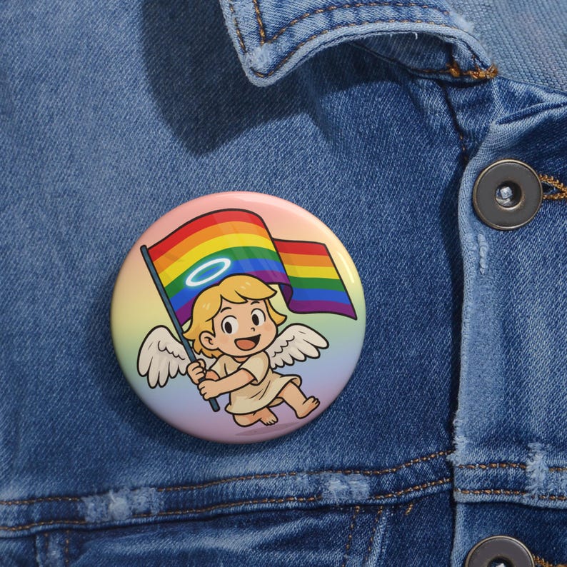 Angel Pride Pin | Custom LGBTQIA+ Flag Button - Etsy