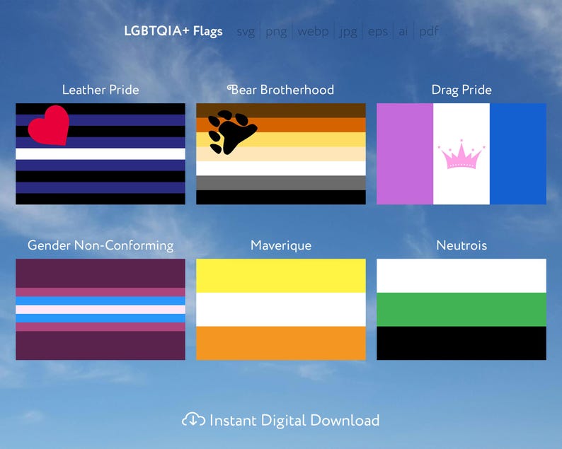 60 Pride Flags SVG Bundle, LGBTQIA Clipart, 2026 Updated (digital ...