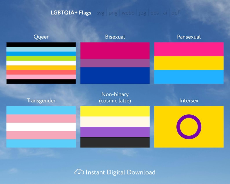 60 Pride Flags SVG Bundle, LGBTQIA Clipart, 2026 Updated (digital ...