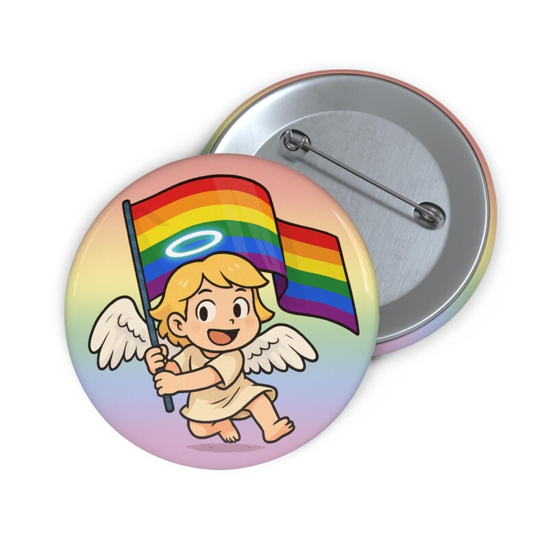 Angel Pride Pin | Custom LGBTQIA+ Flag Button - Etsy