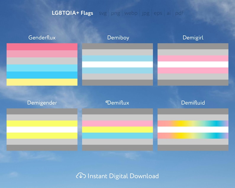 60 Pride Flags SVG Bundle, LGBTQIA Clipart, 2026 Updated (digital ...