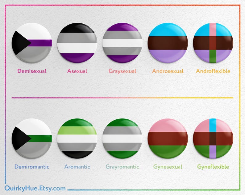 LGBTQIA+ Pride Pin Button | 50 Pride Flags Available | 3 Sizes | Queer ...