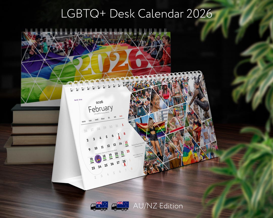 LGBTQ Desk Calendar 2026 – Pride Photo Mosaic, AU/NZ Fulfillment - Etsy