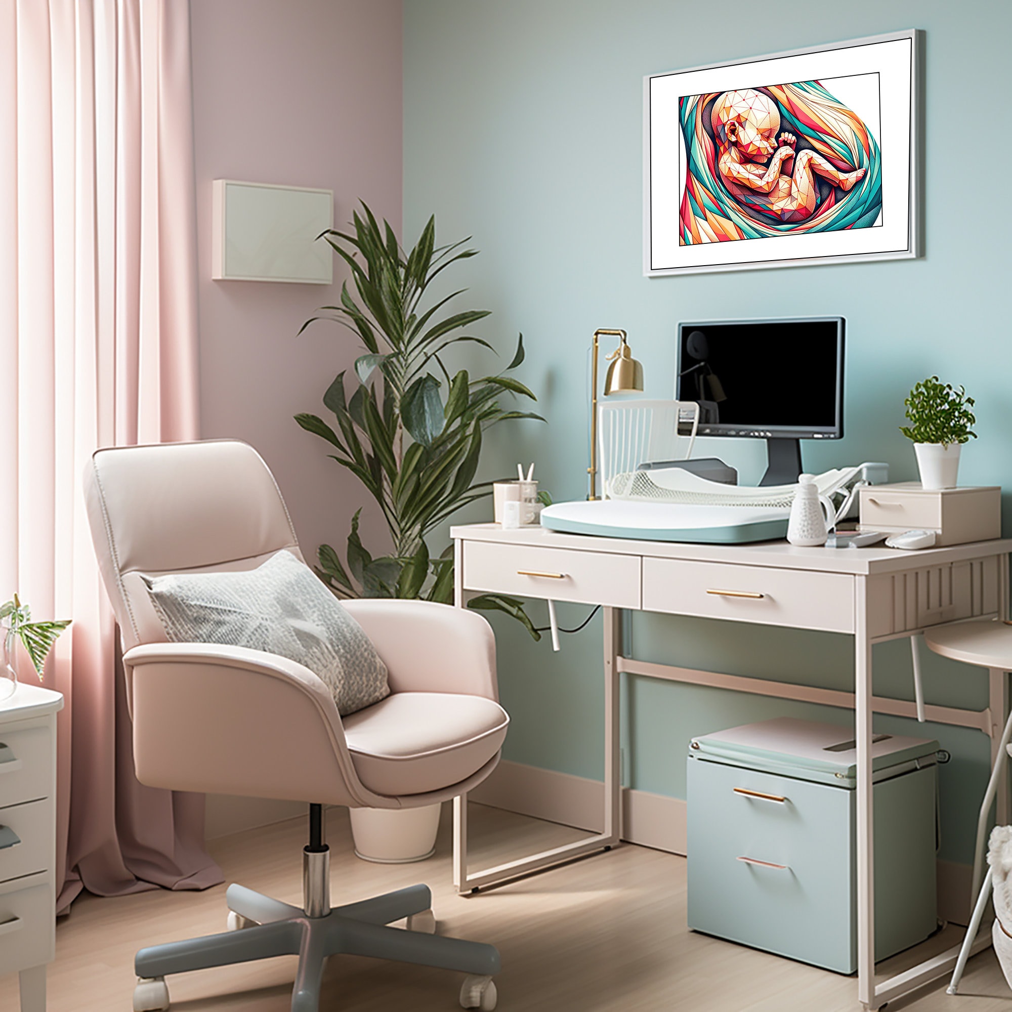 ARTISTIC FOETUS Poster Pregnancy Decoration Wall Art for Maternity ...