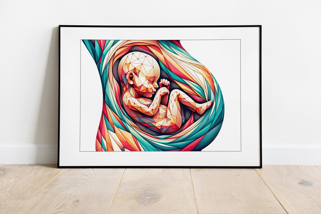 ARTISTIC FOETUS Poster Pregnancy Decoration Wall Art for Maternity ...