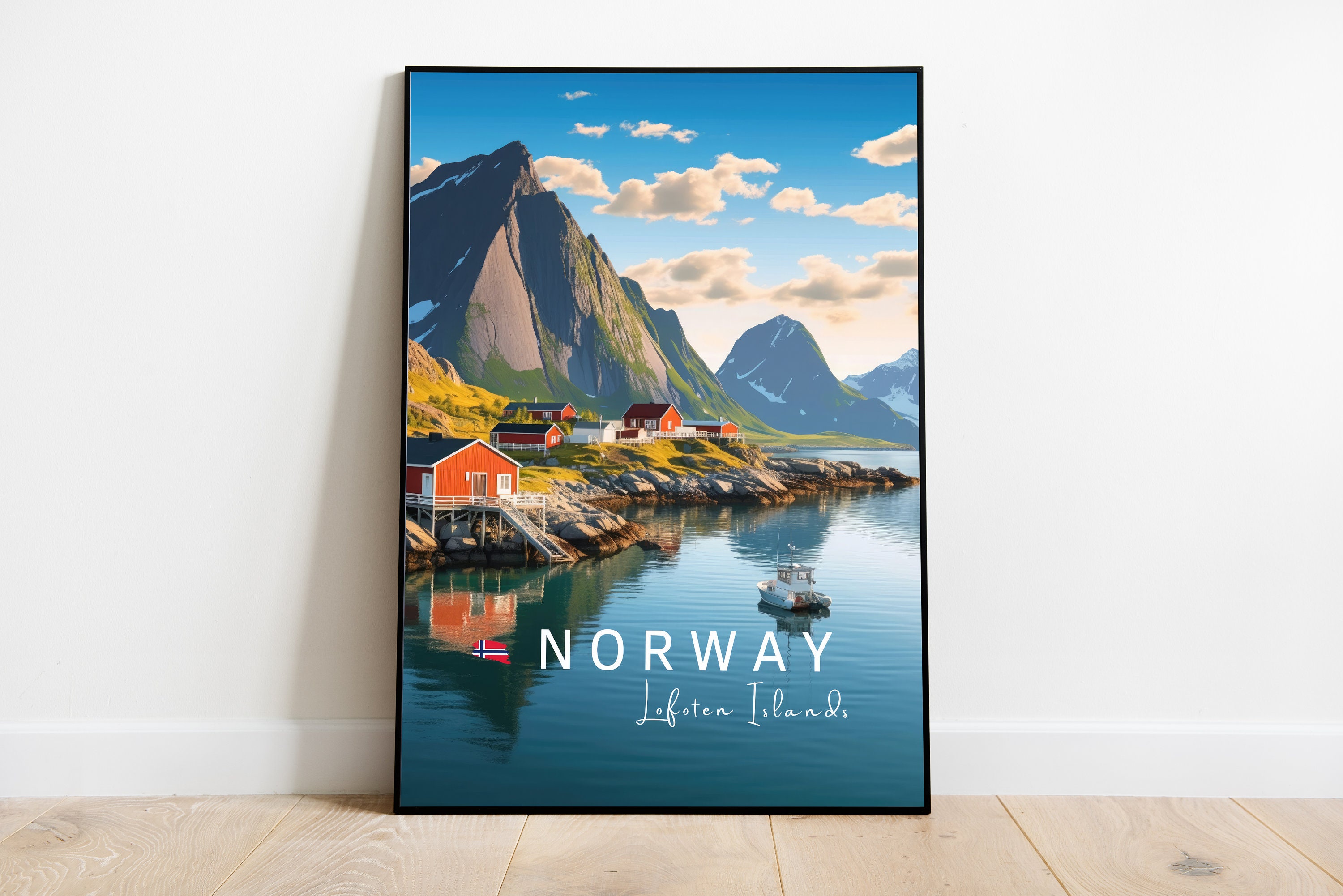 Lofoten Islands Norway Travel Poster, Lofoten Norway Prints, Vintage ...