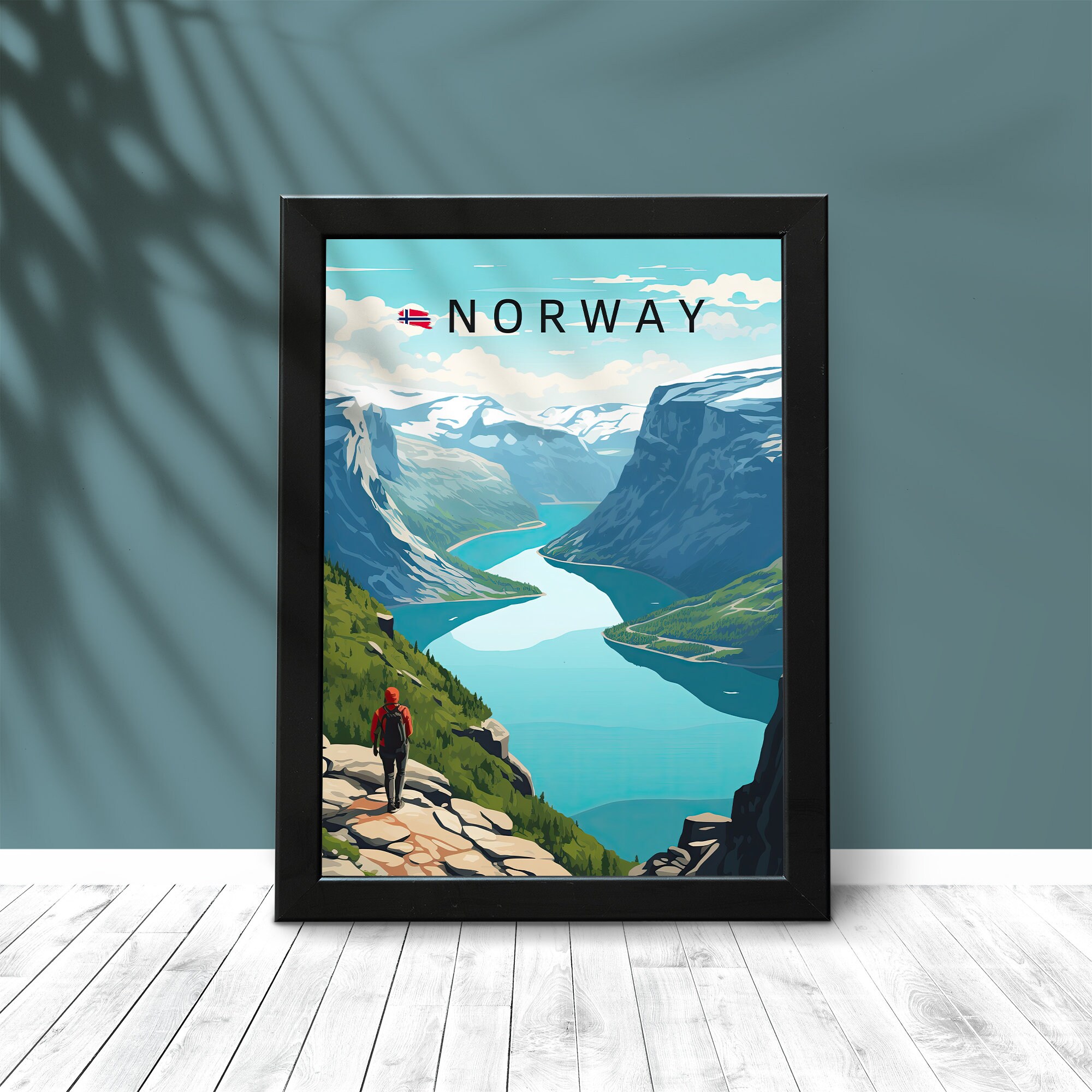 Norway Travel Poster, Fjords, Norway Fjords Prints, Norway Gift - Etsy