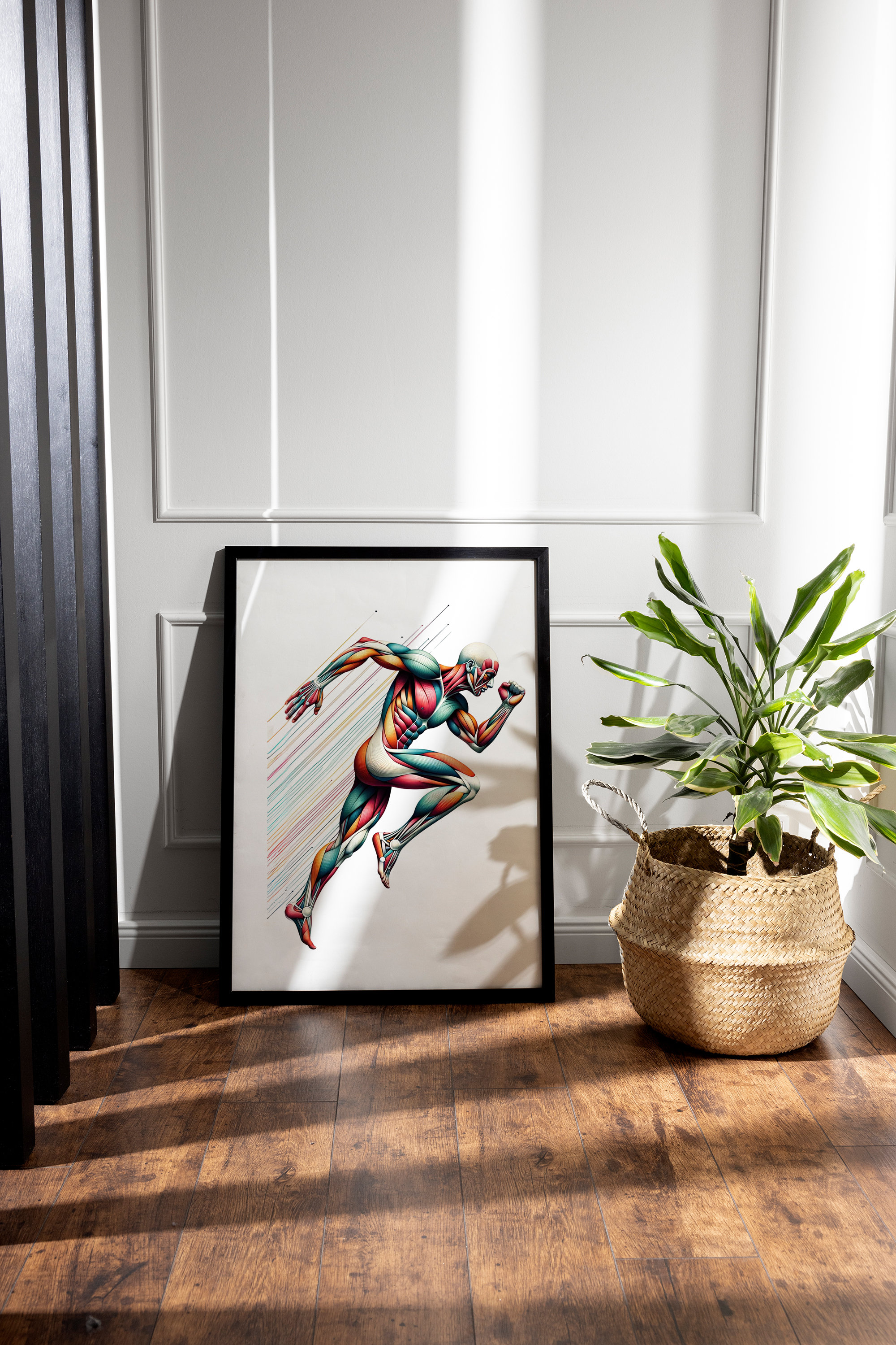 Colorful Poster Athletic Human Body in Motion, Musculature ...
