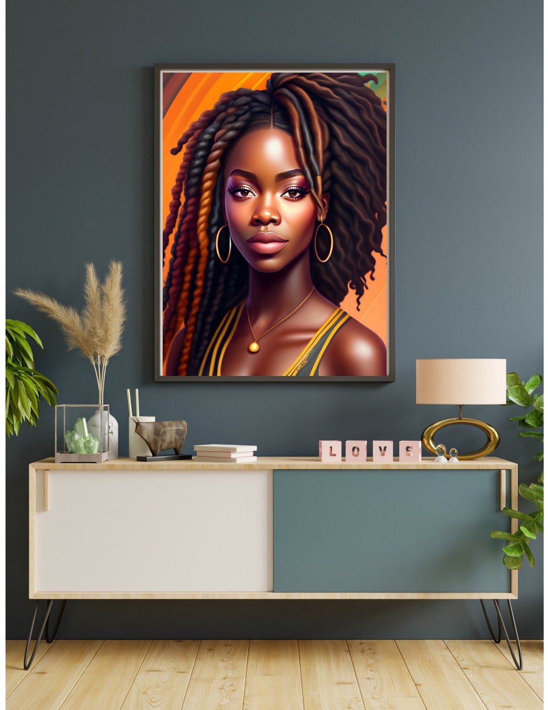 Black Woman With Locs, Black Girl With Locs, Woman With Dreadlocks Art ...