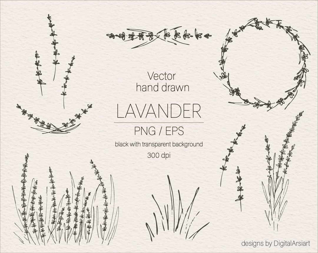 Lavender Vector Clipart Lavender Circle Wreath Eps Wedding Frame Floral ...