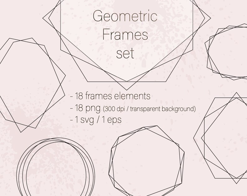 Digital Frame Clipart Geometric Frame Clipart Wedding Frames Clip Art ...