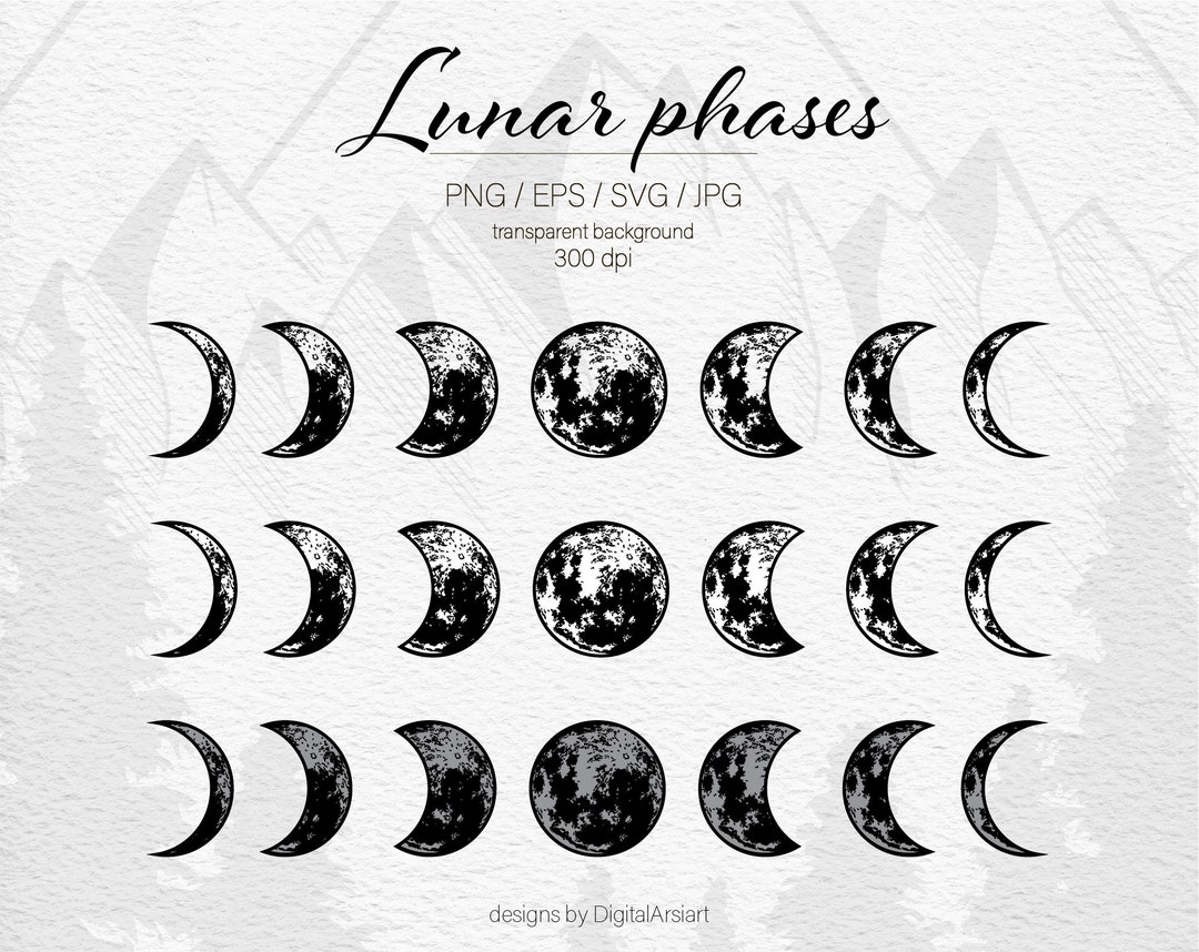 Lunar Phases Svg Moon Phases Svg Crescent Moon Svg Moon Child Svg Full ...