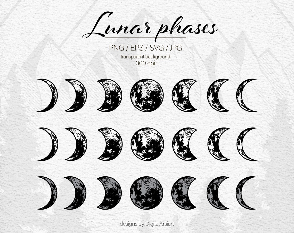 Lunar Phases Svg Moon Phases Svg Crescent Moon Svg Moon Child Svg Full ...