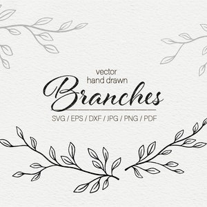 Floral Svg File Floral Border Svg Branch Svg Laser Cut Branch Vector ...