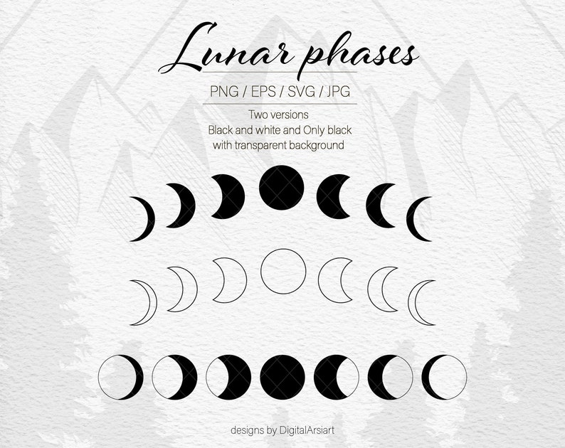 Moon Phases Svg Moon Svg Lunar Phases Svg Crescent Moon Svg Moon Child ...