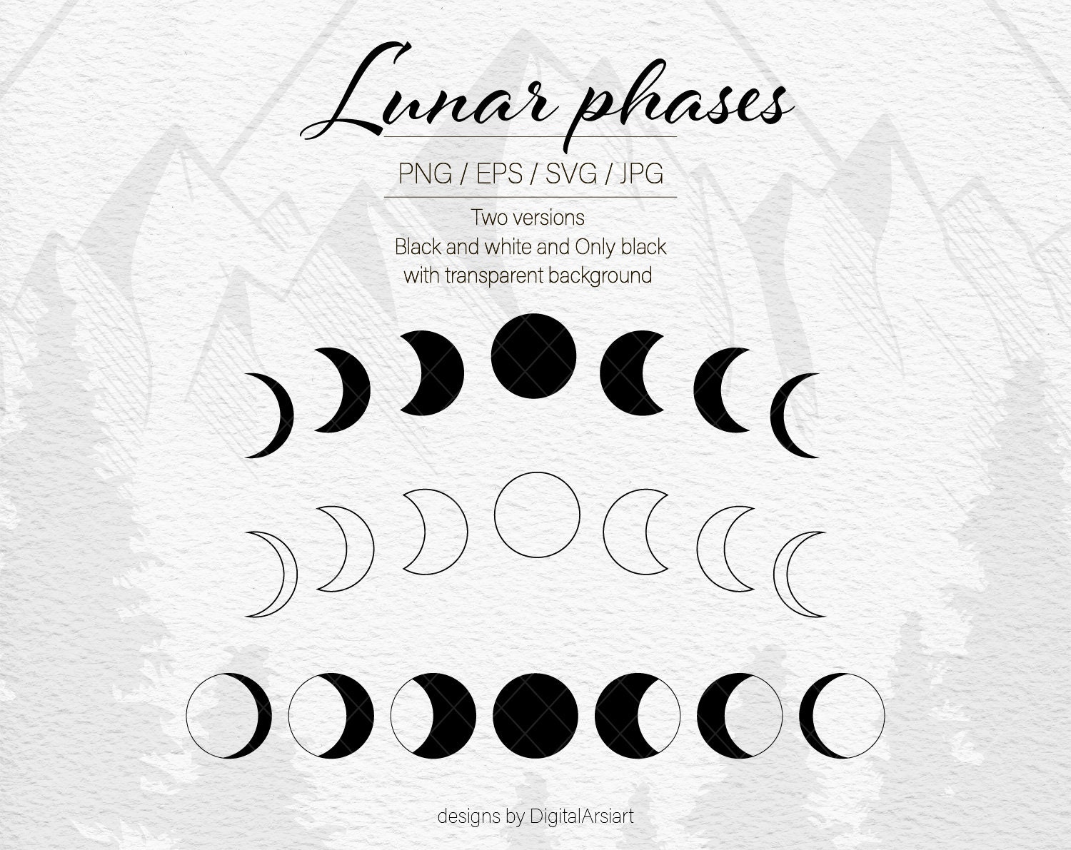 Moon Phases Svg Moon Svg Lunar Phases Svg Crescent Moon Svg Moon Child ...