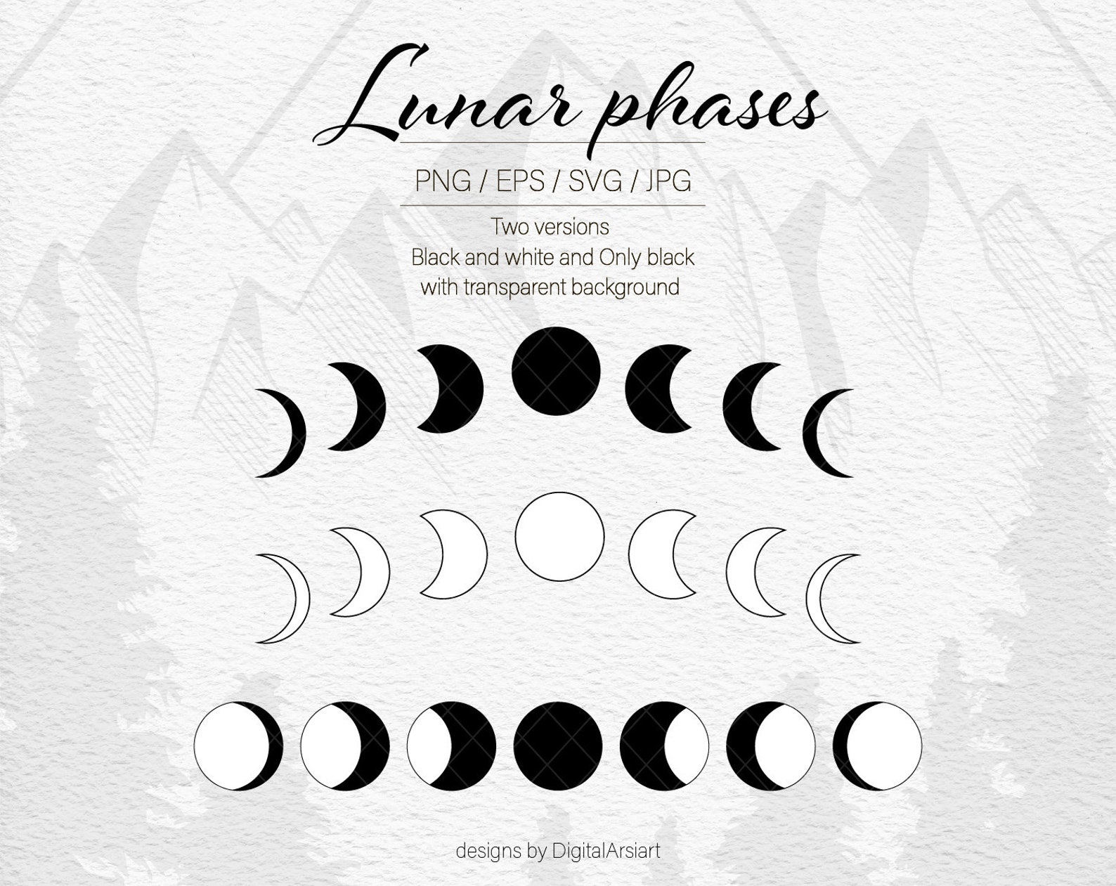 Moon Phases Svg Moon Svg Lunar Phases Svg Crescent Moon Svg Moon Child ...