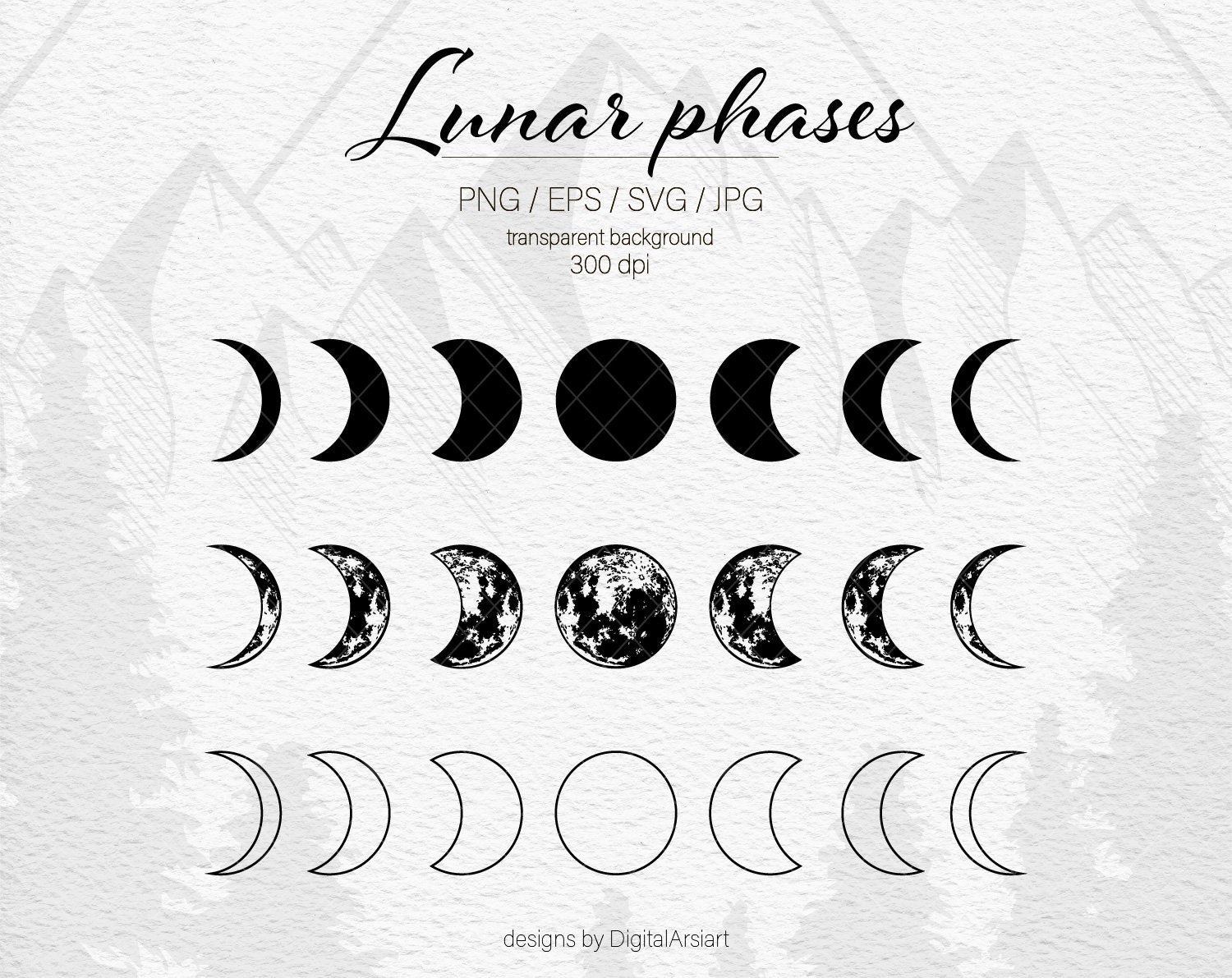 Lunar Phases Svg Moon Phases Svg Crescent Moon Svg Moon Child Svg Full ...