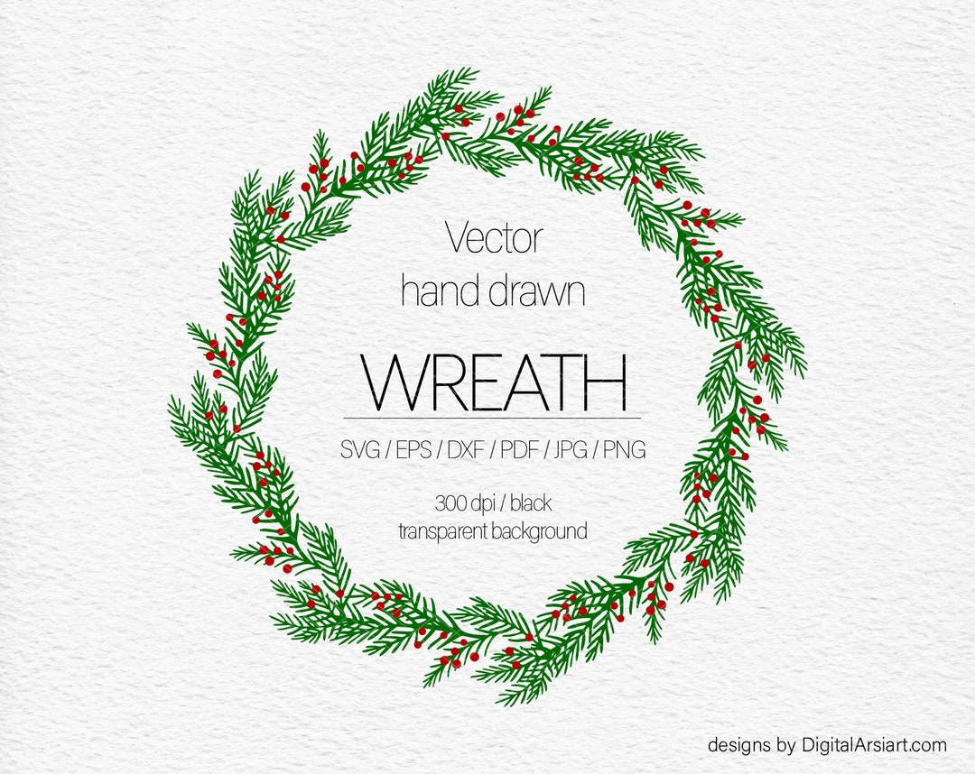 Christmas Wreath Svg Christmas SVG Winter Svg Pine Frame Svg Monogram ...