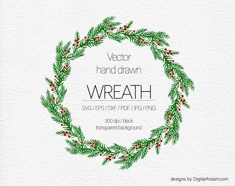 Christmas Wreath Svg Christmas SVG Winter Svg Pine Frame Svg Monogram ...