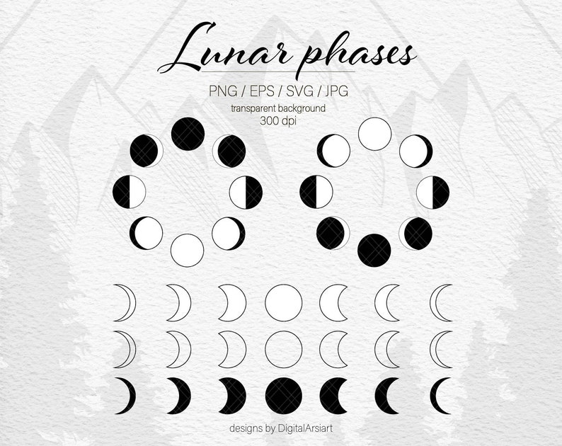 Moon Svg Lunar Phases Svg Moon Phases Svg Crescent Moon Svg Moon Child ...