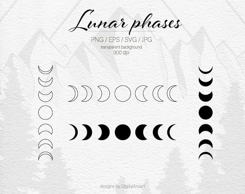 Moon Phases Svg Moon Phases Svg Crescent Moon Svg Crescent Svg Moon ...