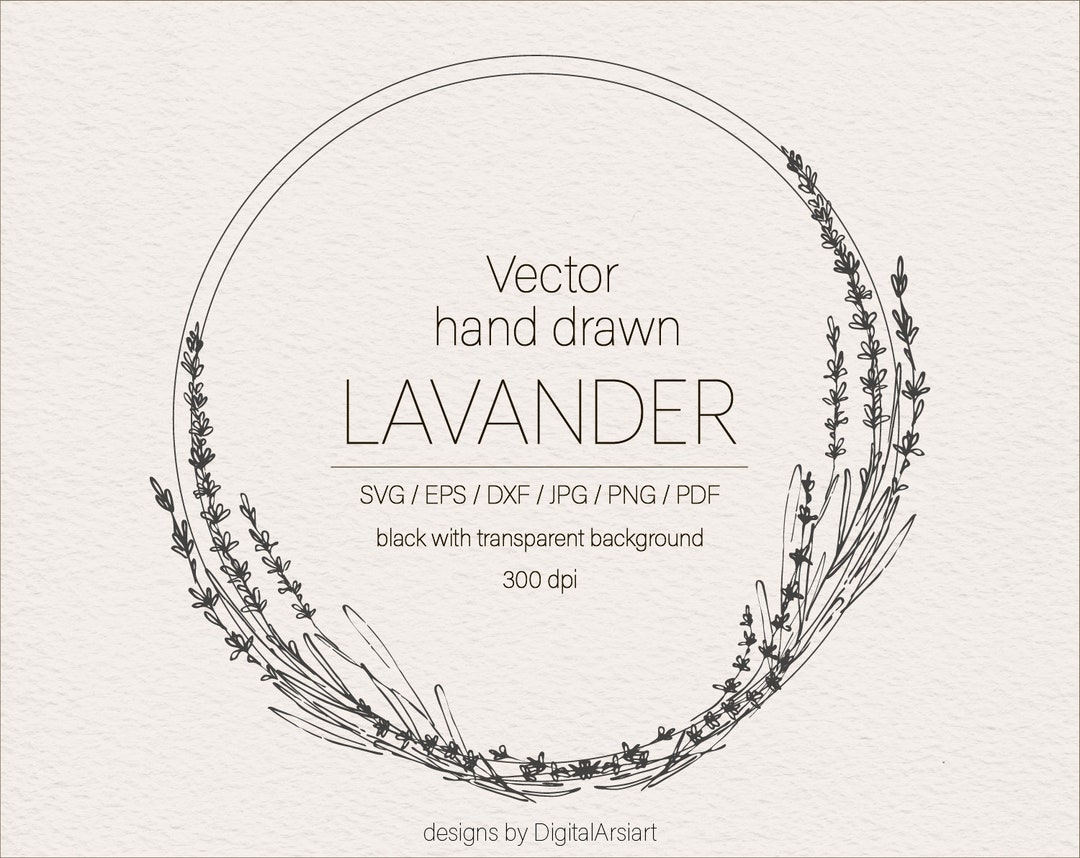Lavender Wreath SVG Lavender Circle Frame Flower Wreath Svg Logo ...
