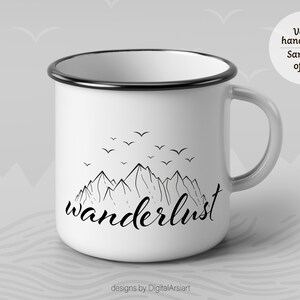 Wanderlust Svg Mountain Svg Outline Mountain Svg Outdoors Adventure PNG ...